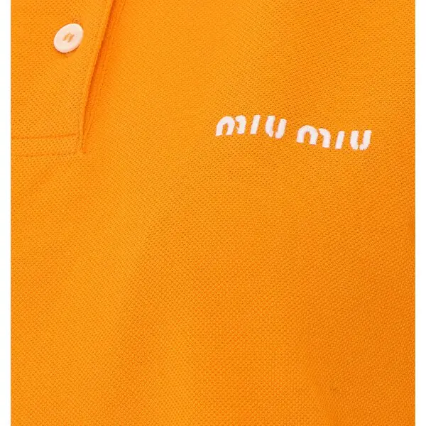 Miu Miu Embroidered Logo Polo Shirt - Orange