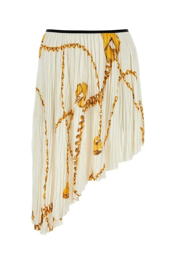 Burberry Printed Pleated Jersey Skirt - Multicolor