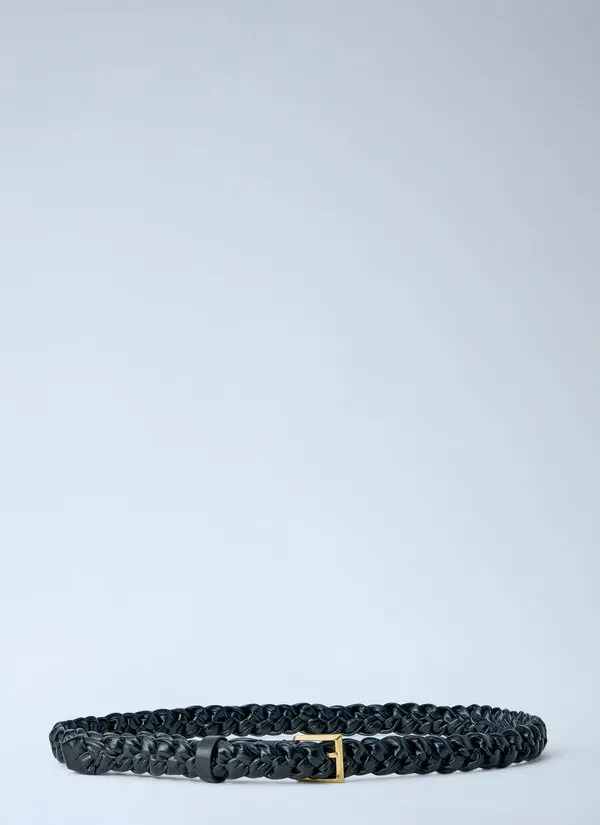Bottega Veneta Braided Leather Foulard Belt With Gold-tone Buckle