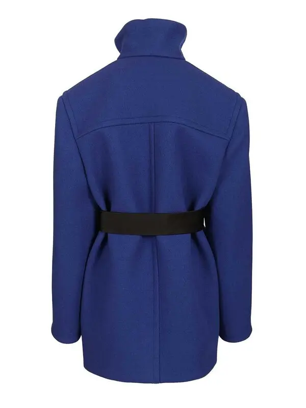 Saint Laurent Short Belted Coat - Blue
