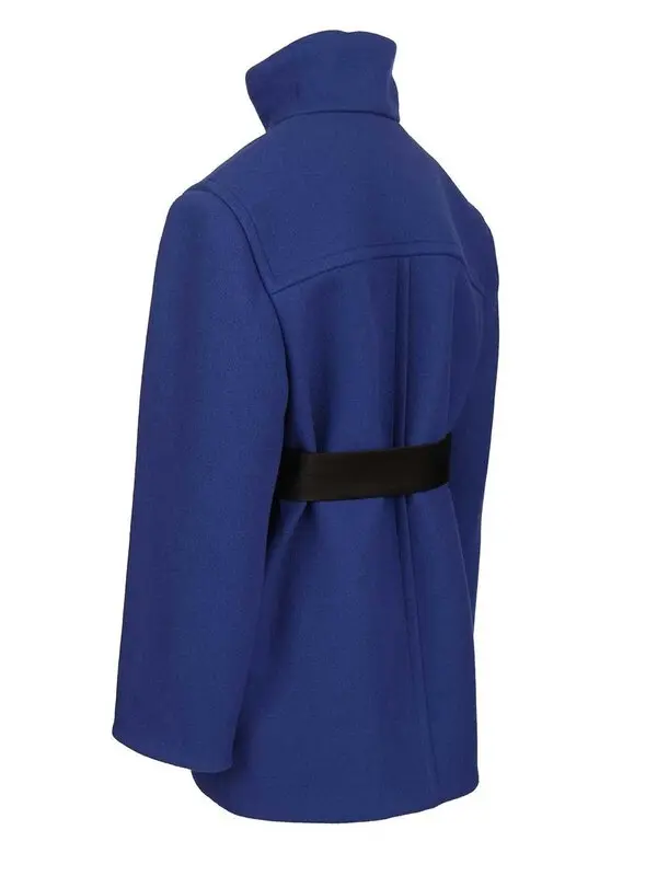 Saint Laurent Short Belted Coat - Blue
