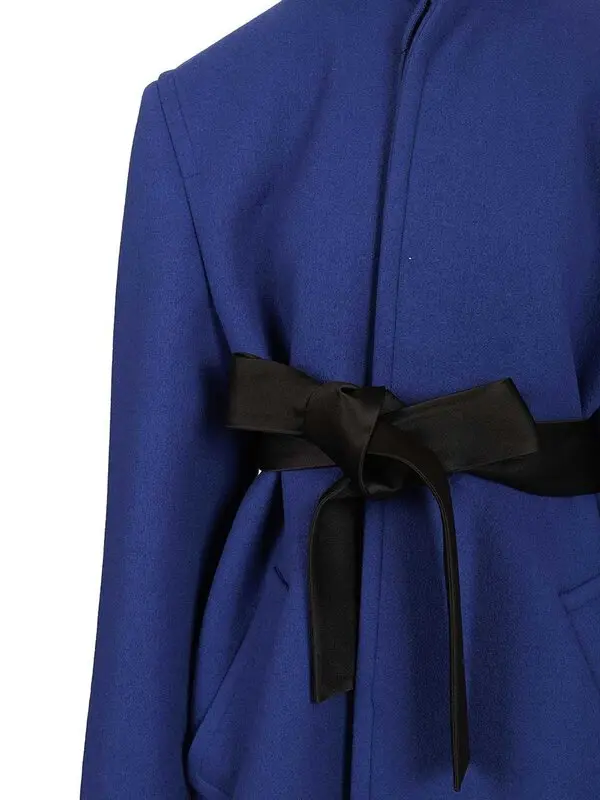Saint Laurent Short Belted Coat - Blue