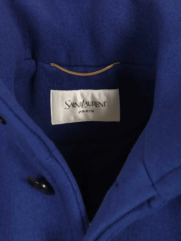 Saint Laurent Short Belted Coat - Blue