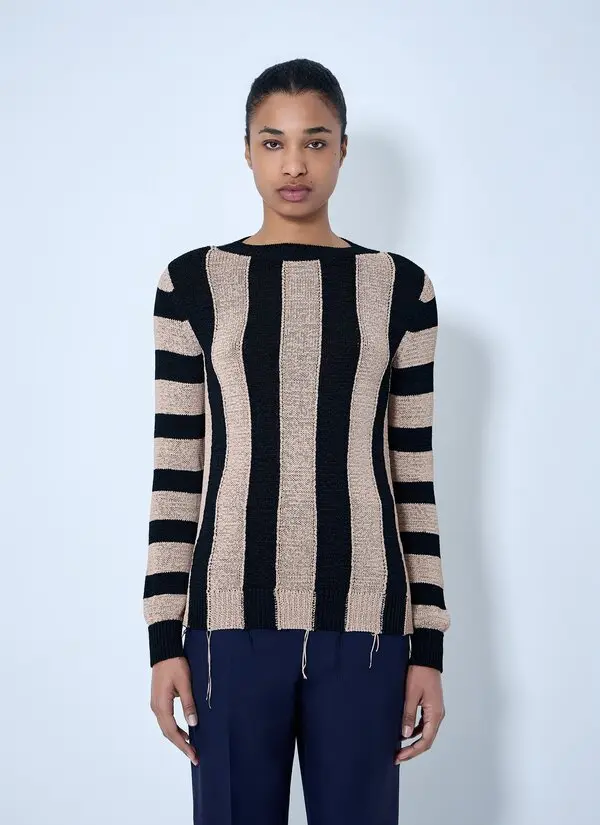 Dries Van Noten Striped Knit Sweater - Black