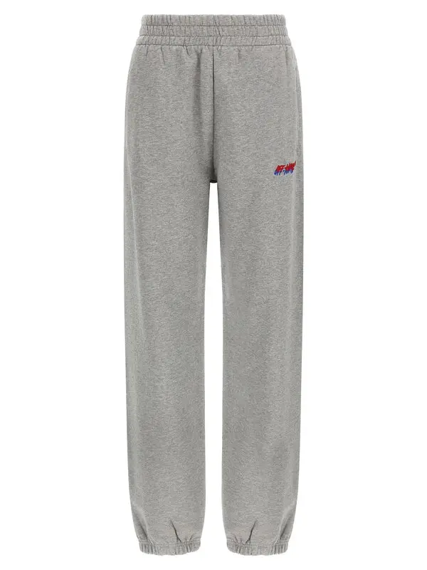 Off-White Joggers With Logo Embroidery - Gray