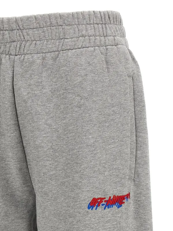 Off-White Joggers With Logo Embroidery - Gray