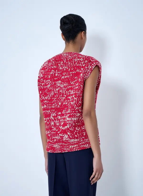 Dries Van Noten Sleeveless Knit Top With Deep V-neckline