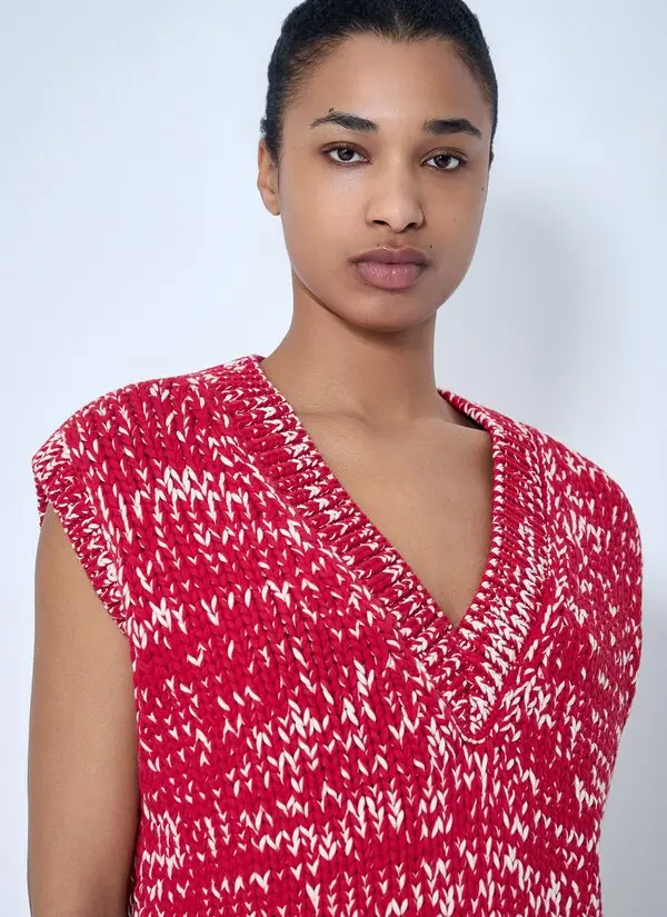 Dries Van Noten Sleeveless Knit Top With Deep V-neckline