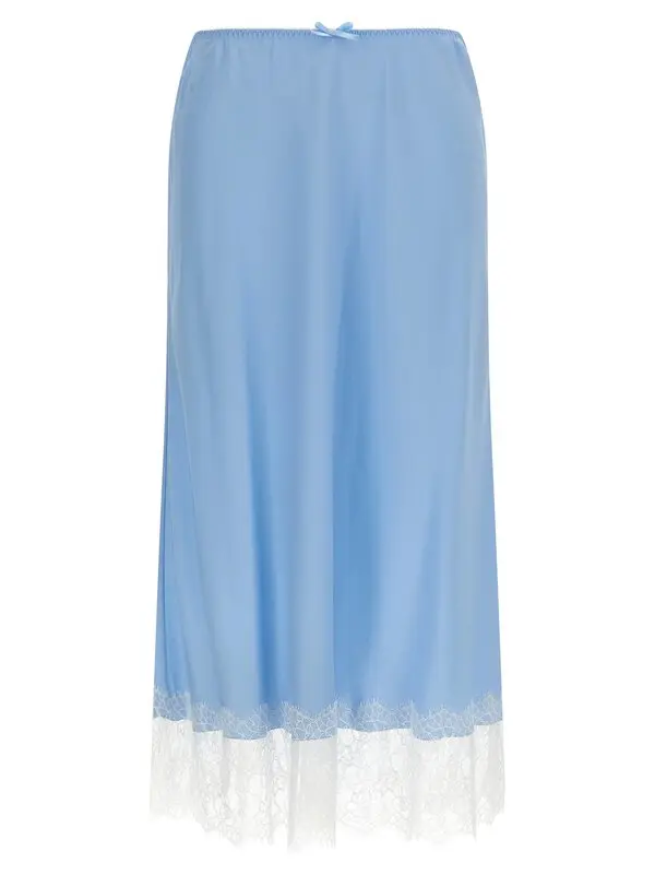 Moschino Midi Skirt With Lace Insert - Blue