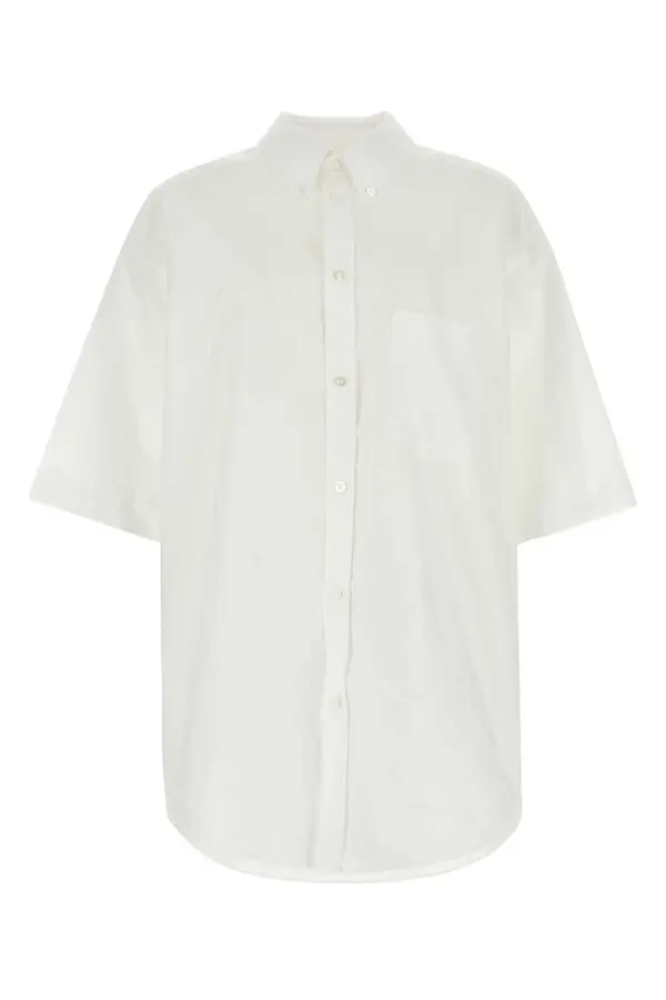 Balenciaga Oversize Poplin Shirt - White