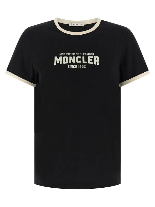 Moncler Flocked Logo T-shirt - Black