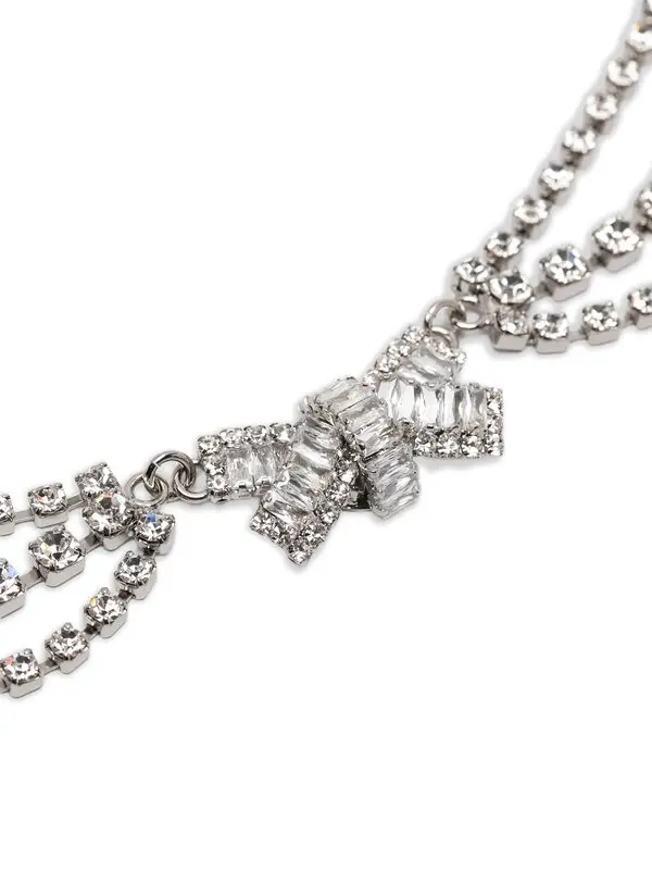 Alessandra Rich Crystal Bow Necklace