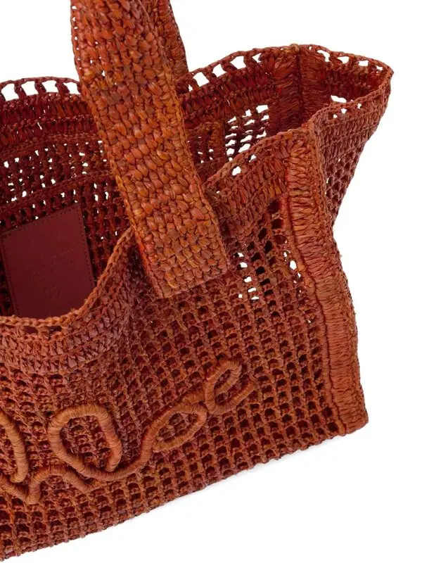 Chloé Raffia Tote Bag With Logo Detail