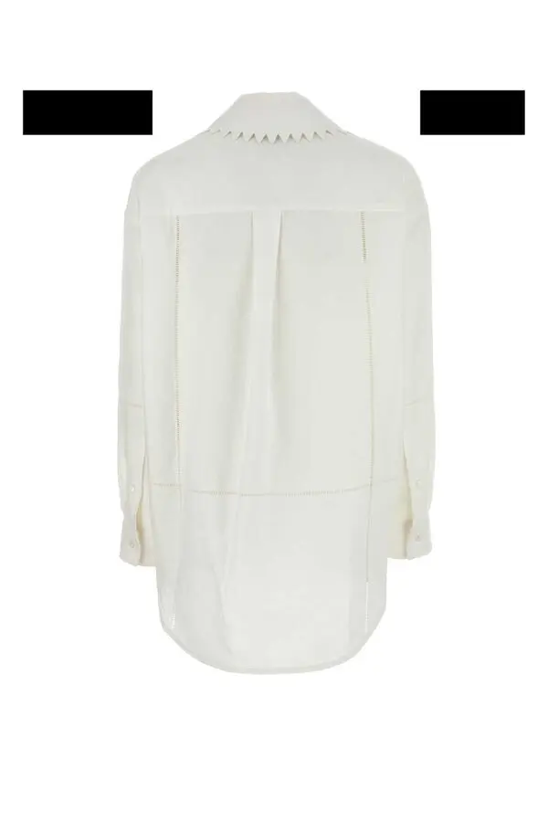 Bottega Veneta Linen Shirt With Pointed Collar