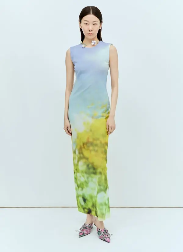 Acne Studios Blurred Print Maxi Dress
