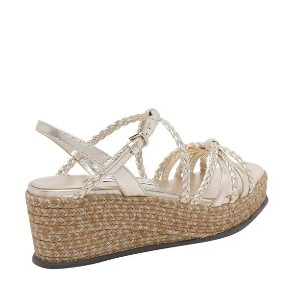 JIMMY CHOO Nyra Lame Effect Wedge Sandals - Gold