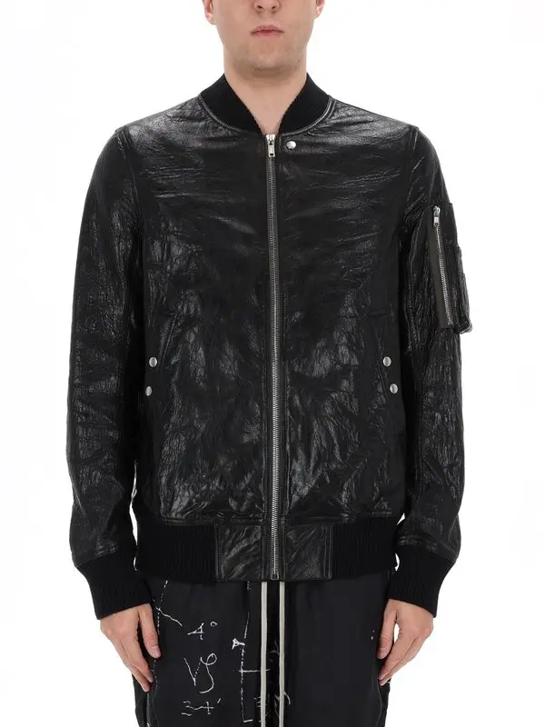 Rick Owens Classic Leather Bomber Jacket