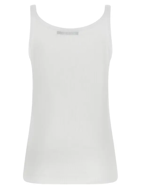 Dolce & Gabbana Ribbed Cotton Tank Top With Logo Embroidery