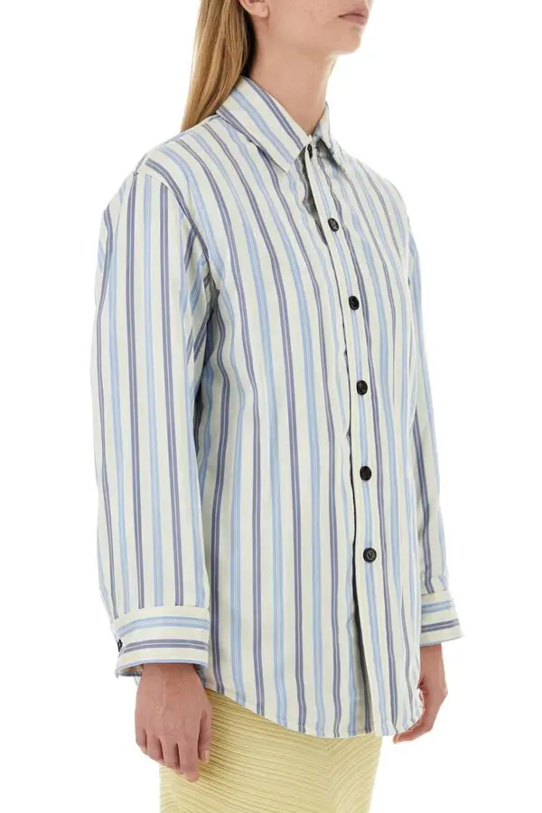 Bottega Veneta Embroidered Silk Oversize Padded Shirt - Multicolor