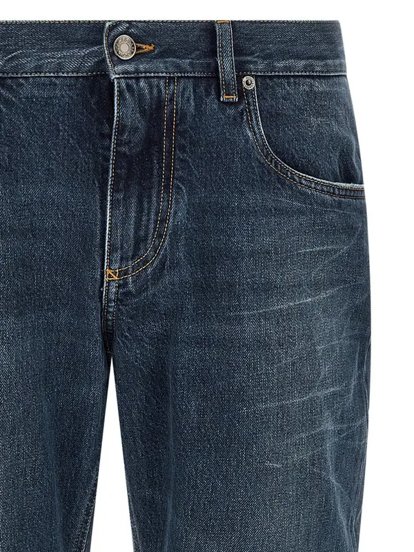 Dolce & Gabbana Logo Embroidered Stonewashed Jeans