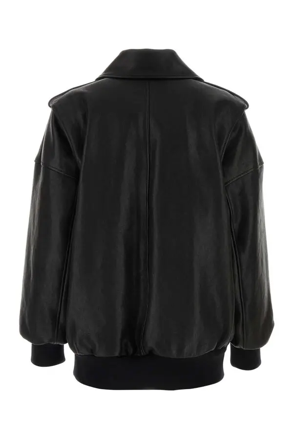Alexander McQueen Leather Oversize Jacket