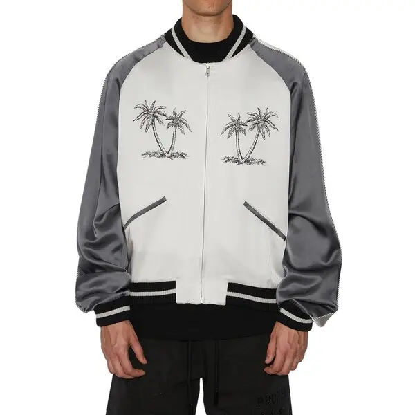 Palm Angels Palms Souvenir" Bomber Jacket - Gray