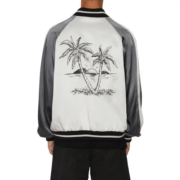 Palm Angels Palms Souvenir" Bomber Jacket - Gray