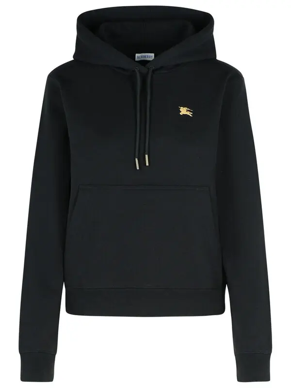Burberry Harriet Cotton Sweatshirt With Contrast Logo Embroidery - Black