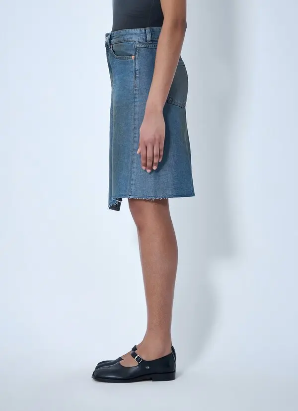 Our Legacy Asymmetric Denim Skirt With Raw Hem