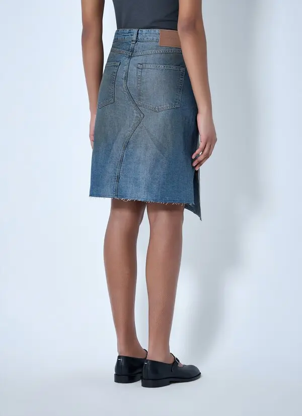 Our Legacy Asymmetric Denim Skirt With Raw Hem