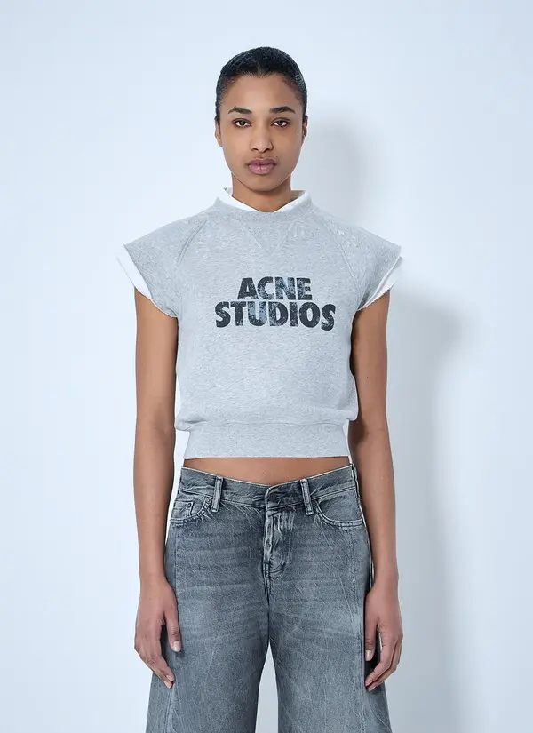 Acne Studios Sleeveless Logo Sweatshirt - Gray