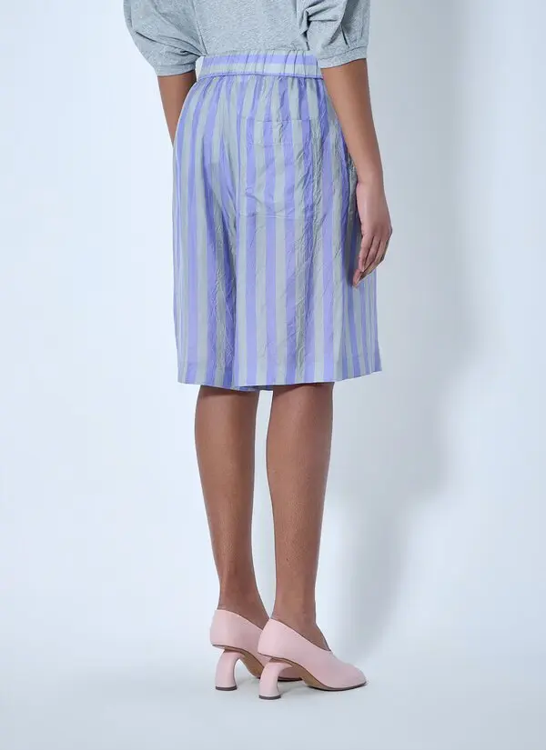 Dries Van Noten Striped Relaxed Fit Cupro Shorts