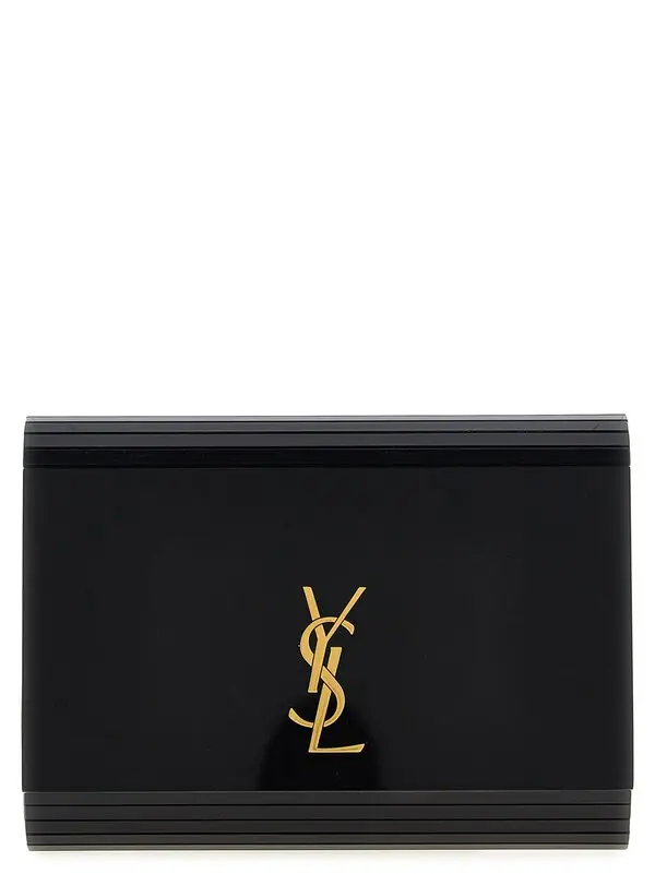 Saint Laurent Vicky Plexiglass Minaudière Crossbody Bag - Black