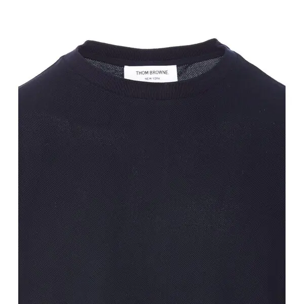 Thom Browne Stripe Logo Relaxed Fit Piquet T-shirt