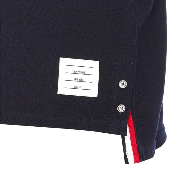 Thom Browne Stripe Logo Relaxed Fit Piquet T-shirt