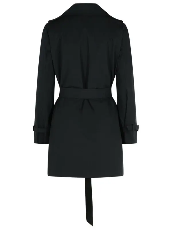 Max Mara Belted Cotton Trench Coat - Black