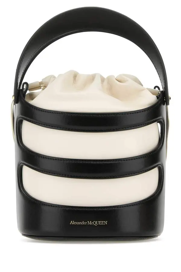 Alexander McQueen The Rise Two-tone Leather Bucket Bag