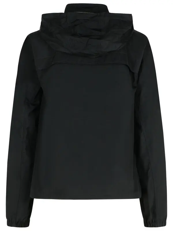 Burberry Cotton Blend Jacket With Raised Collar And Removable Hood