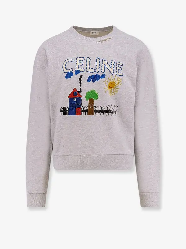Celine Cotton Sweatshirt With Graphic Print