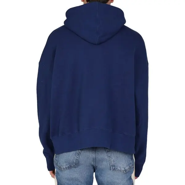 Palm Angels Embroidered Broken Palm Hoodie Sweatshirt - Blue