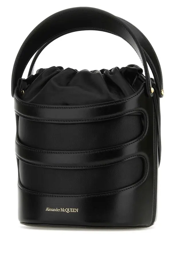 Alexander McQueen Lb Vitello Bucket Bag - Black