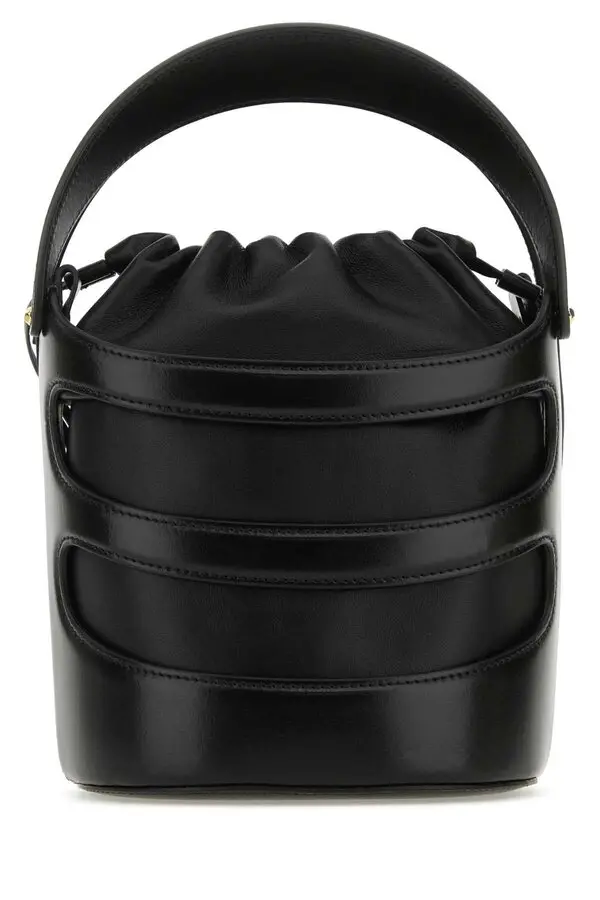 Alexander McQueen Lb Vitello Bucket Bag - Black