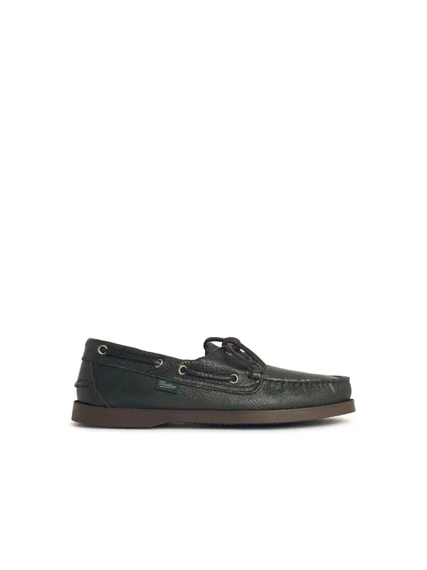 Paraboot Barth Leather Boat Shoes - Green