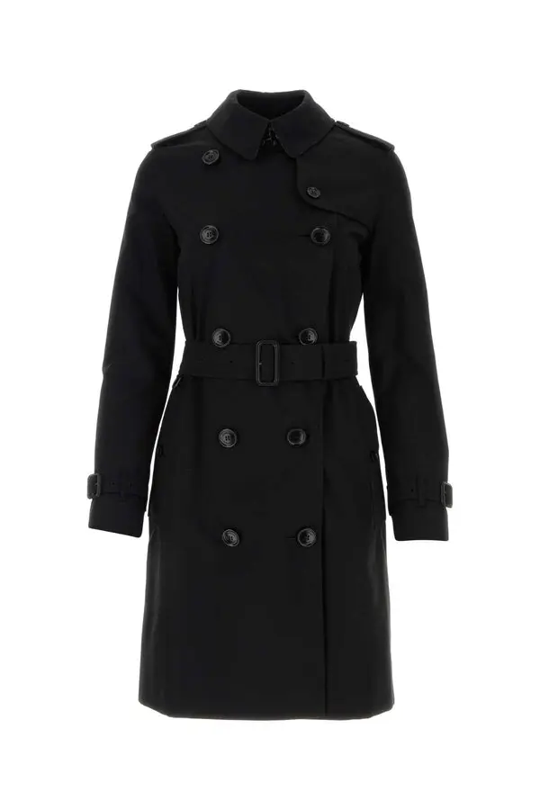 Burberry Gabardine Trench Coat - Black