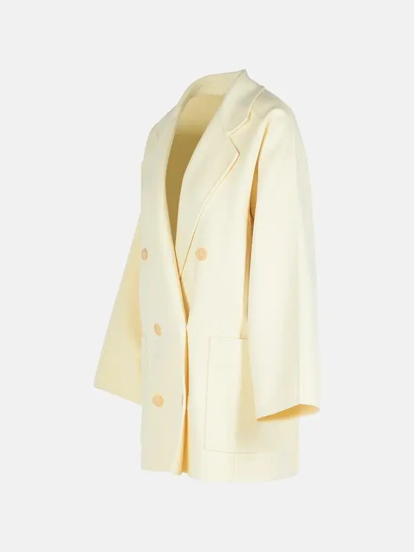 Max Mara Teddy Crop Wool Blend Coat - White