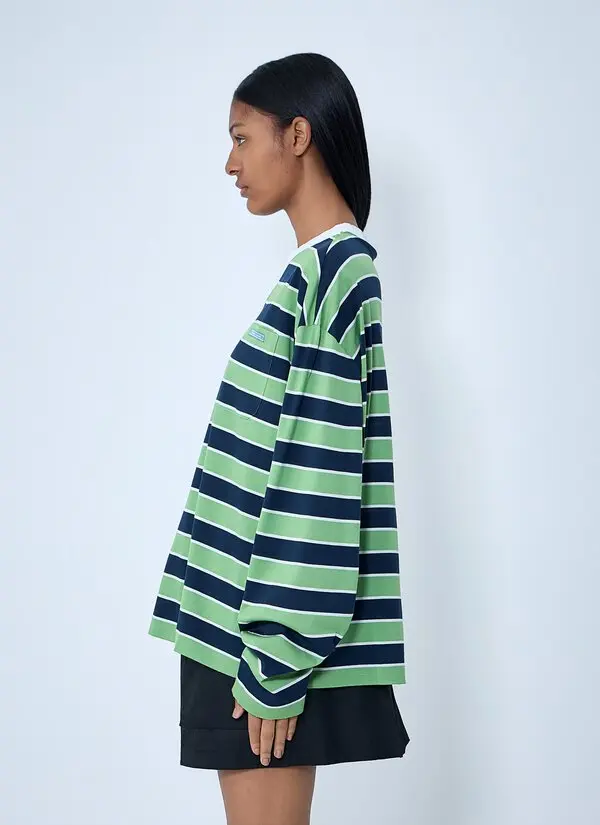 Prada Striped Long Sleeve Top