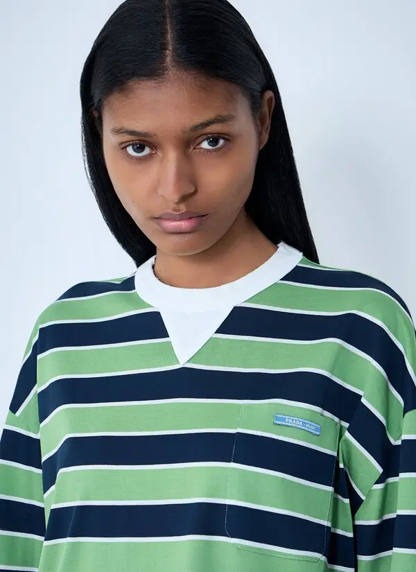 Prada Striped Long Sleeve Top