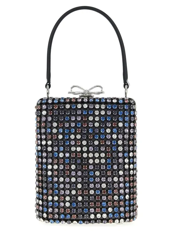 SELF-PORTRAIT Multi Crystal Chainmail Mini Handbag