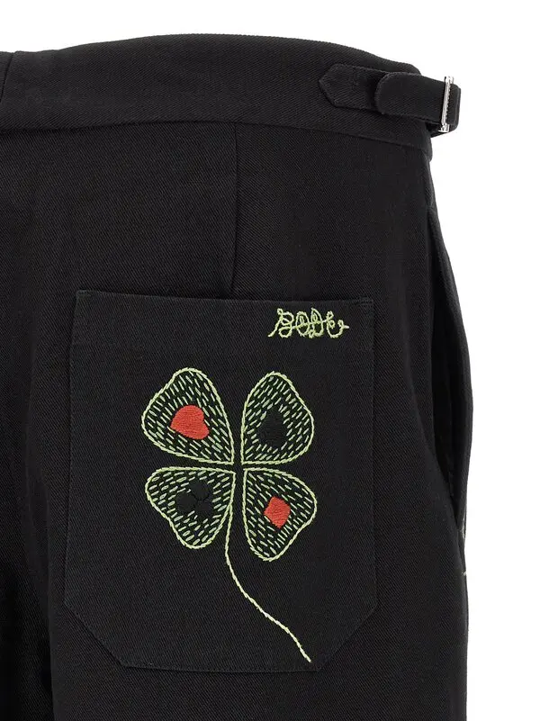 BODE Lucky Draw" Embroidered Wide Leg Pants