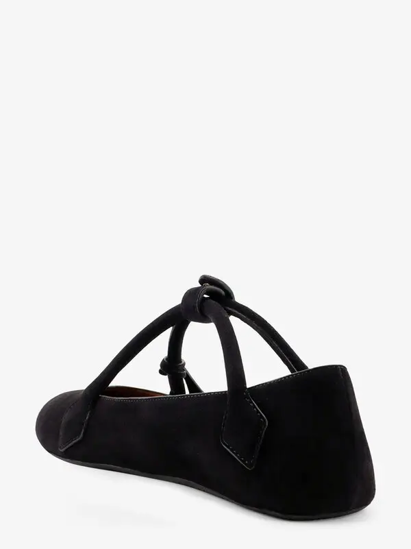 Alaïa Suede Ballet Flats With Elongated Straps - Multicolor